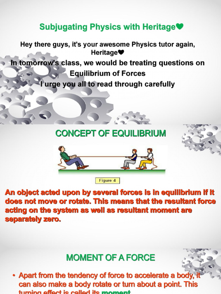 Equilibrium of Forces by Heritage | PDF | Force | Center Of Mass