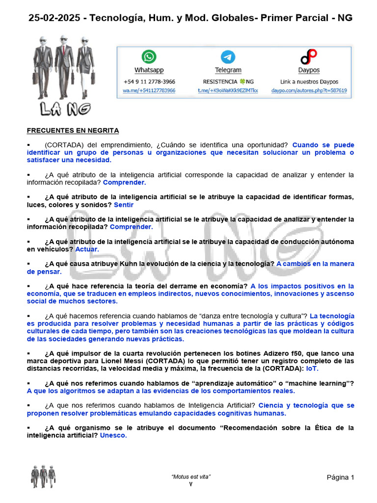 Primer Parcial: Tecnología y Sociedad 2025 | PDF | Inteligencia ...