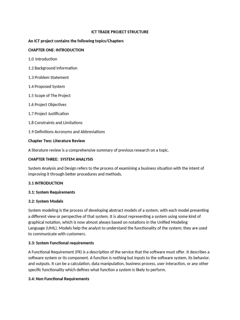 Ict Trade Project Structure | PDF | System | Feasibility Study