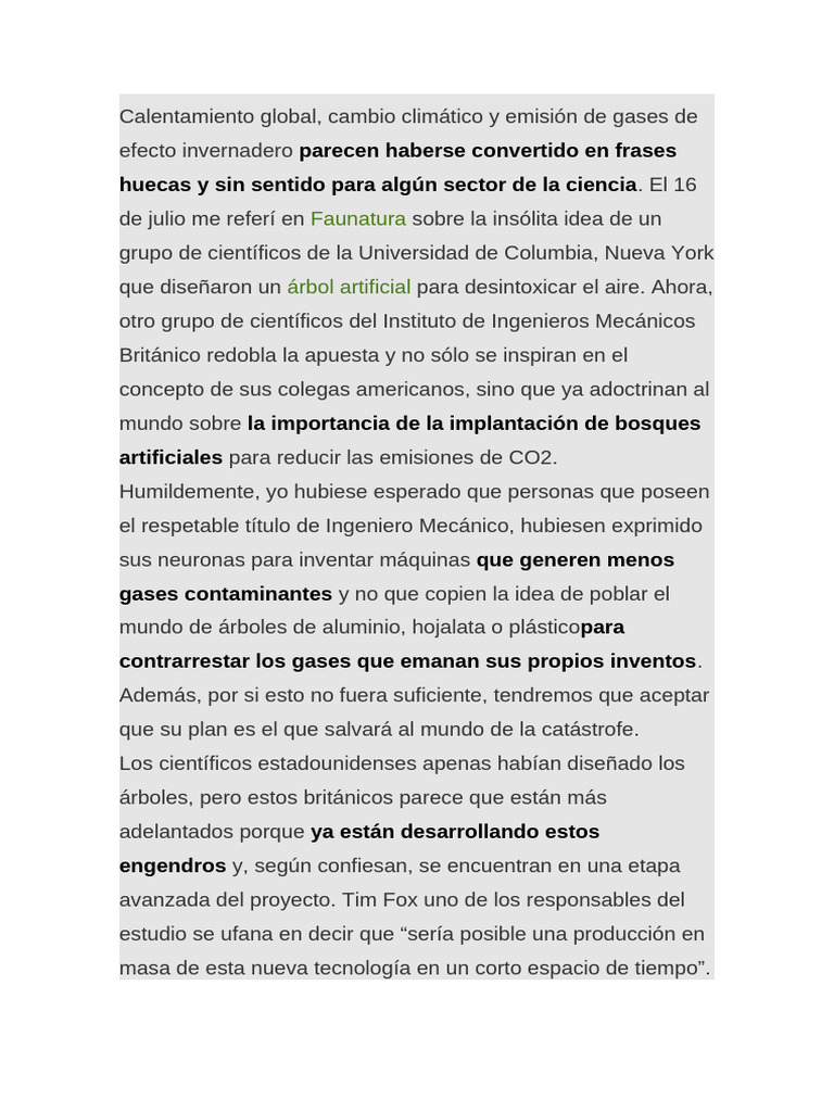Bosques Artificiales como Solución Ambiental | PDF | Los bosques ...
