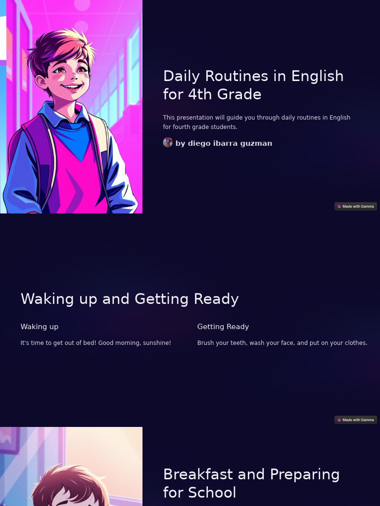 Daily Routines in English For 4th Grade | PDF
