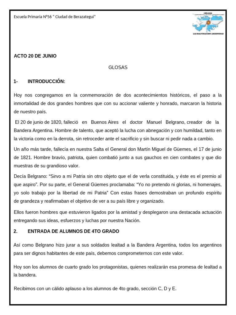 Glosas 20 de Junio | PDF