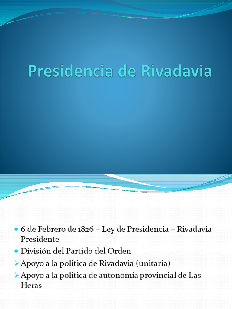 Presidencia de Rivadavia | PDF | Argentina | América del Sur