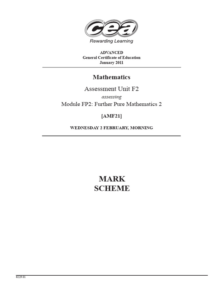 12 CCEA 2011 Jan FP2 MS | PDF
