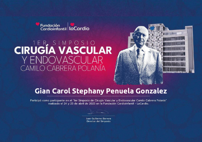 Certificado CX Cardiovascular Endovascular Cardio | PDF