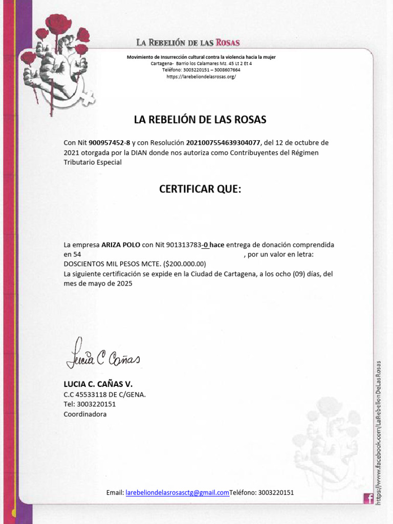 Certificado Ariza Polo | PDF