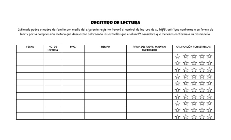 Registro de Lectura | PDF