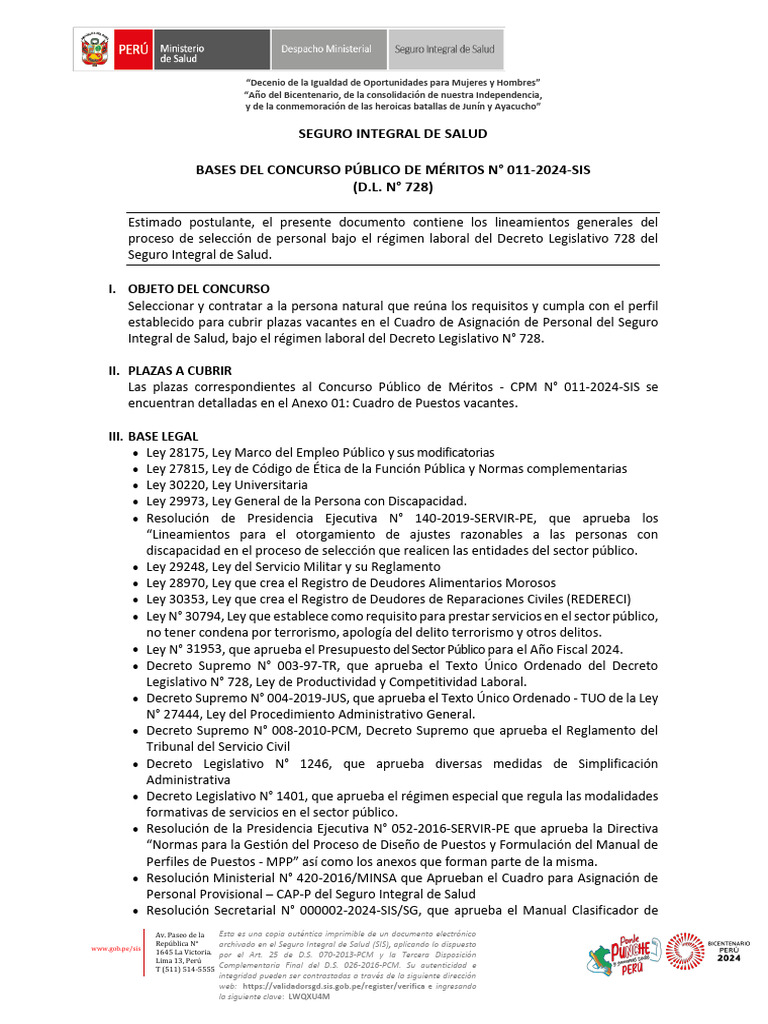 CAP2024 011 01bases 20241122 | PDF | Titulo academico | Diploma