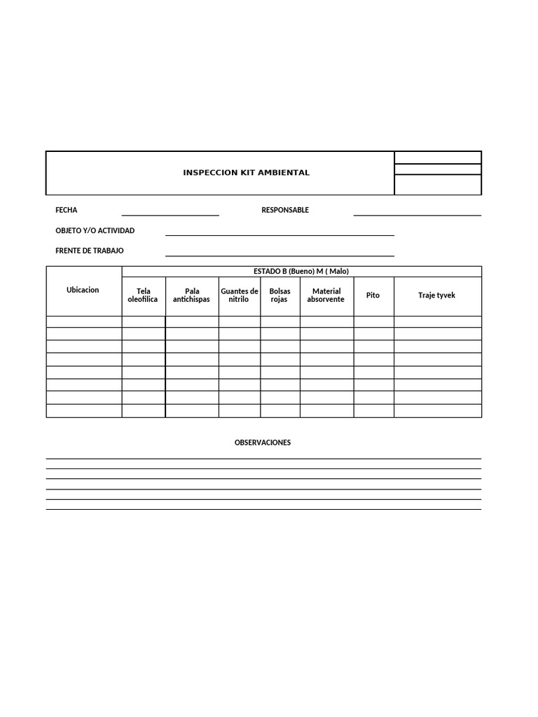 FO-HSEQ-36 Insp Kit Ambiental | PDF