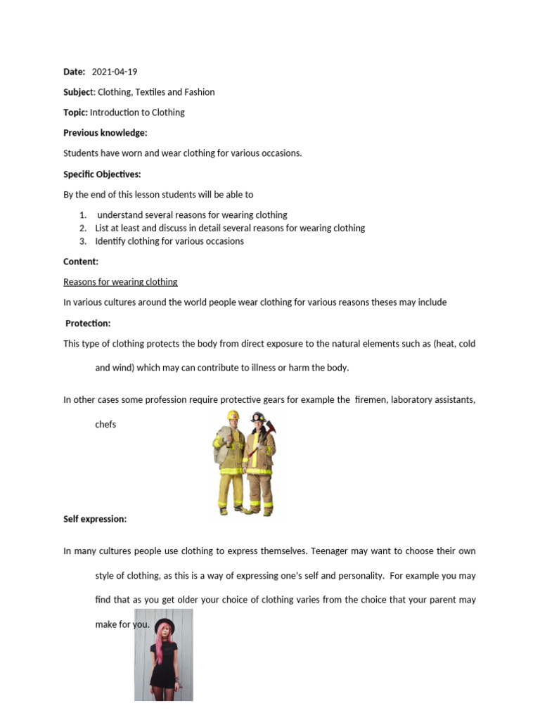 Clothing, Textiles and Fashion | PDF