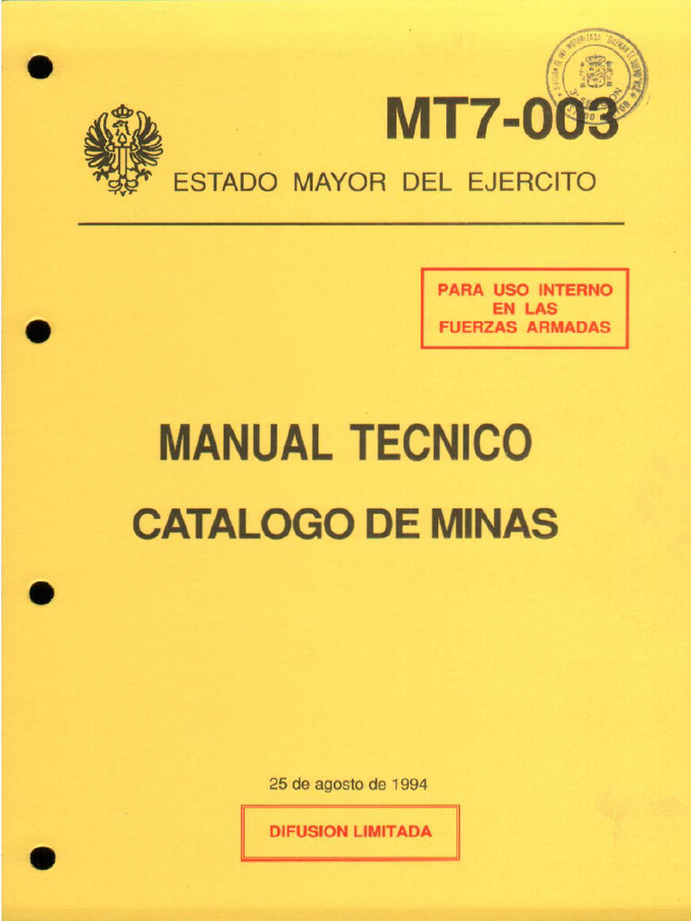 MT7-003 Manual Técnico. Catálogo de Minas | PDF
