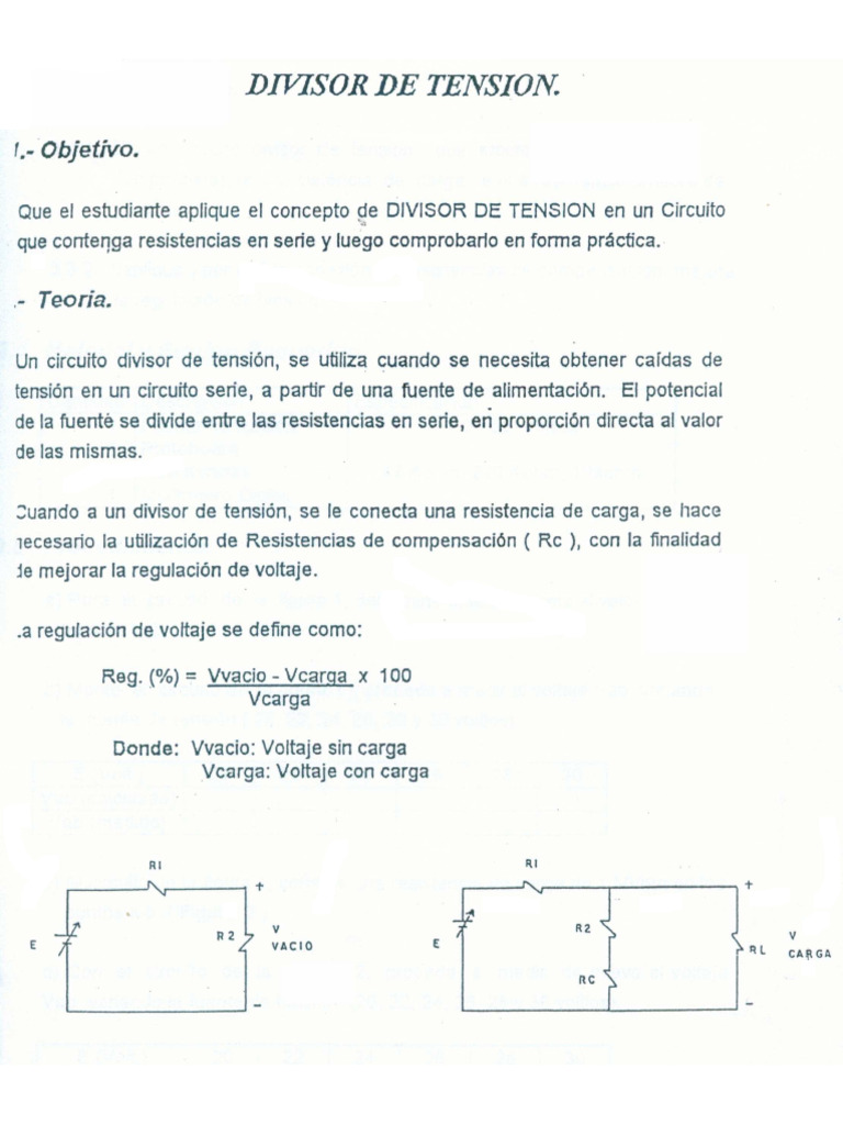Practica 2 - Divisor de Tension | PDF