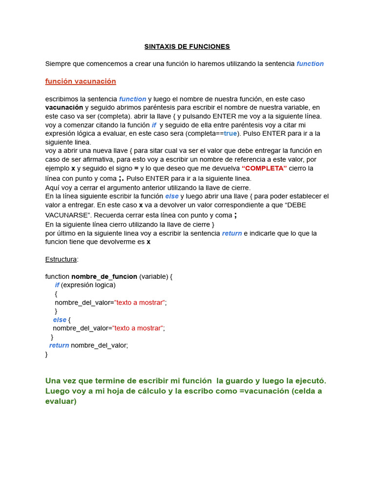 Sintaxis de Funciones | PDF | Hoja de cálculo | Programación de computadoras