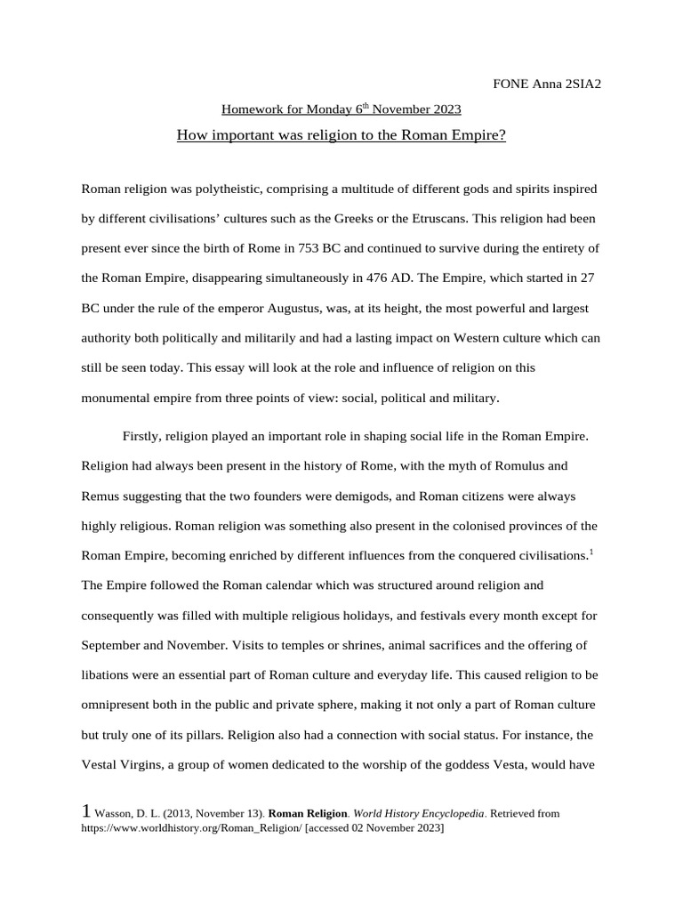 How Important Was Religion To Roman Empire | PDF | Ancient Rome | Roman ...
