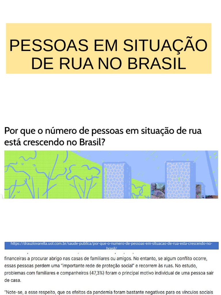 População de Rua No Brasil Pessoas Nas Ruas | PDF