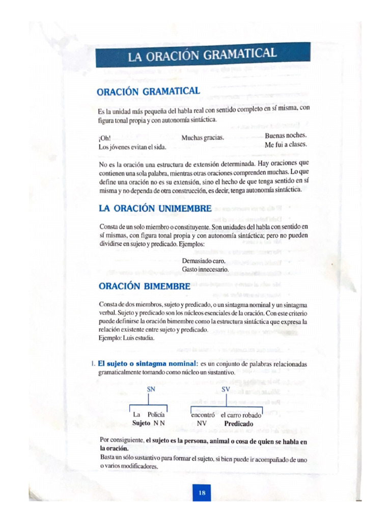 Oración Gramatical | PDF