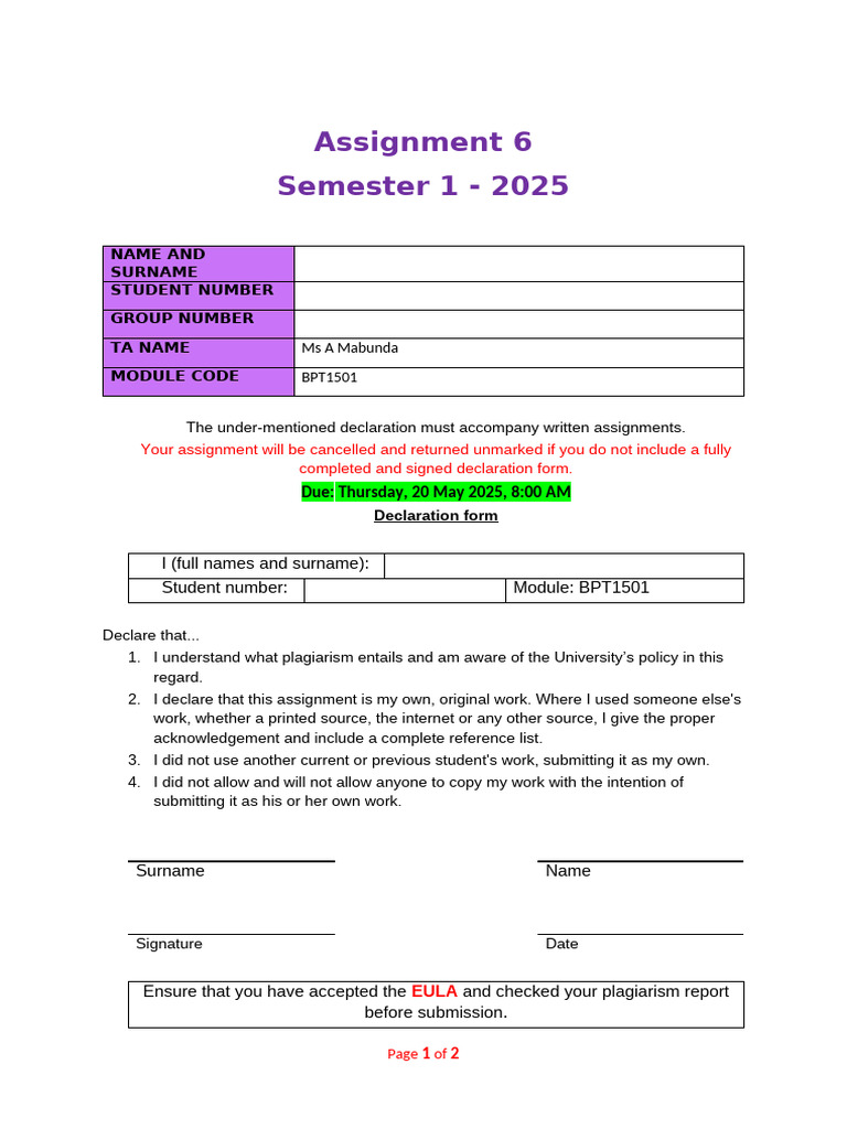 Revised Assignment 6 Template | PDF