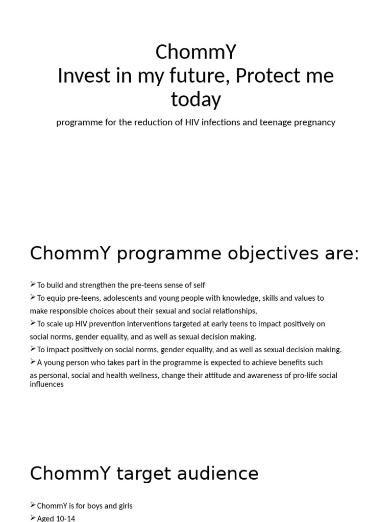 ChommY Programme Overview for Youth | PDF | Adolescence | Family