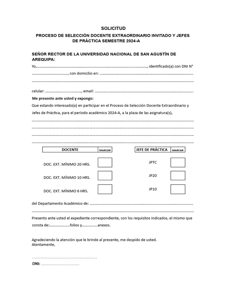 Modelo Formato Solicitud | PDF
