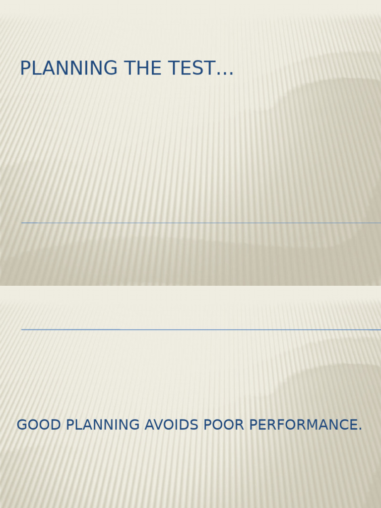 Effective Test Planning Strategies | PDF