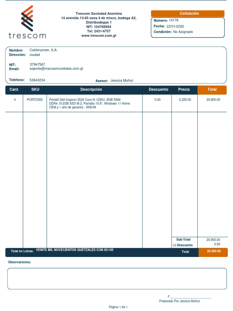 Cotizacion - Equipos Core I5 | PDF