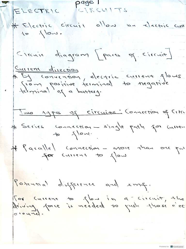 Electric Circuits Grade 10. | PDF