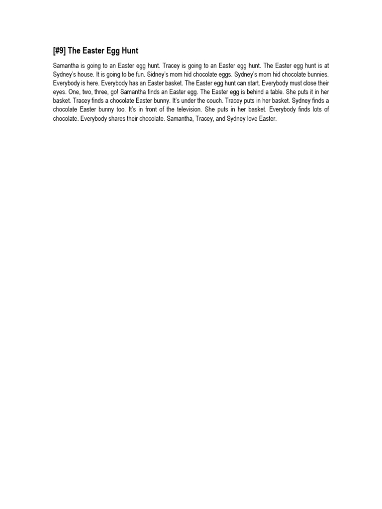 (#9) The Easter Egg Hunt - 063625 | PDF