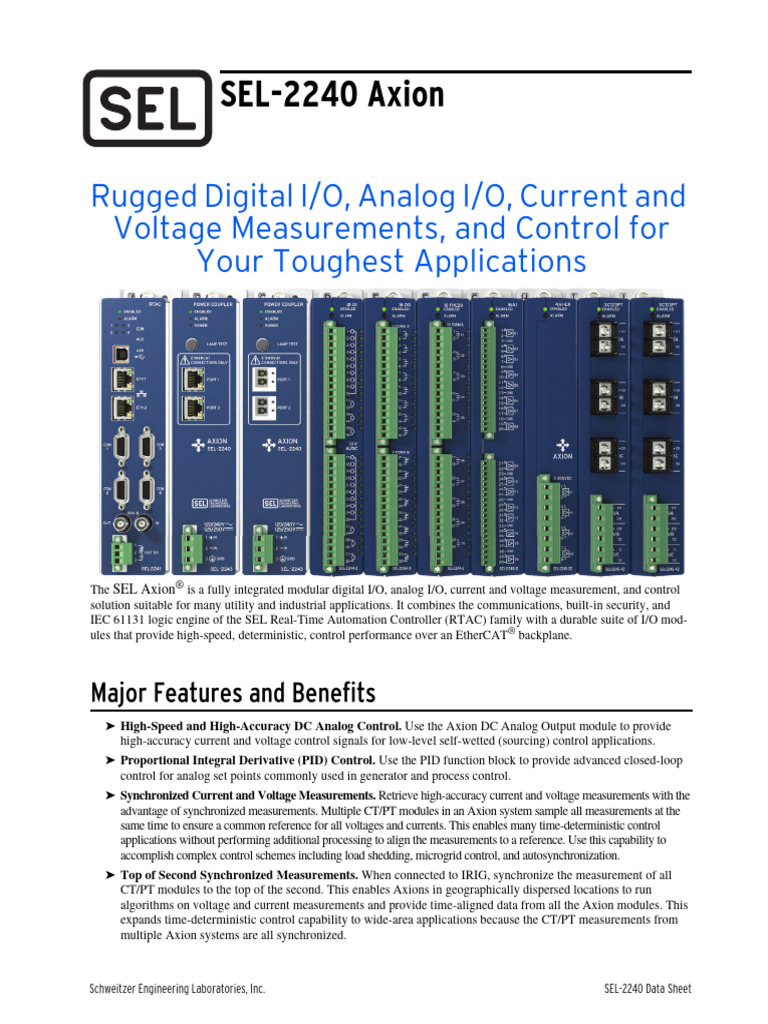 SEL-2240 Axion Data Sheet Overview | PDF | Programmable Logic ...
