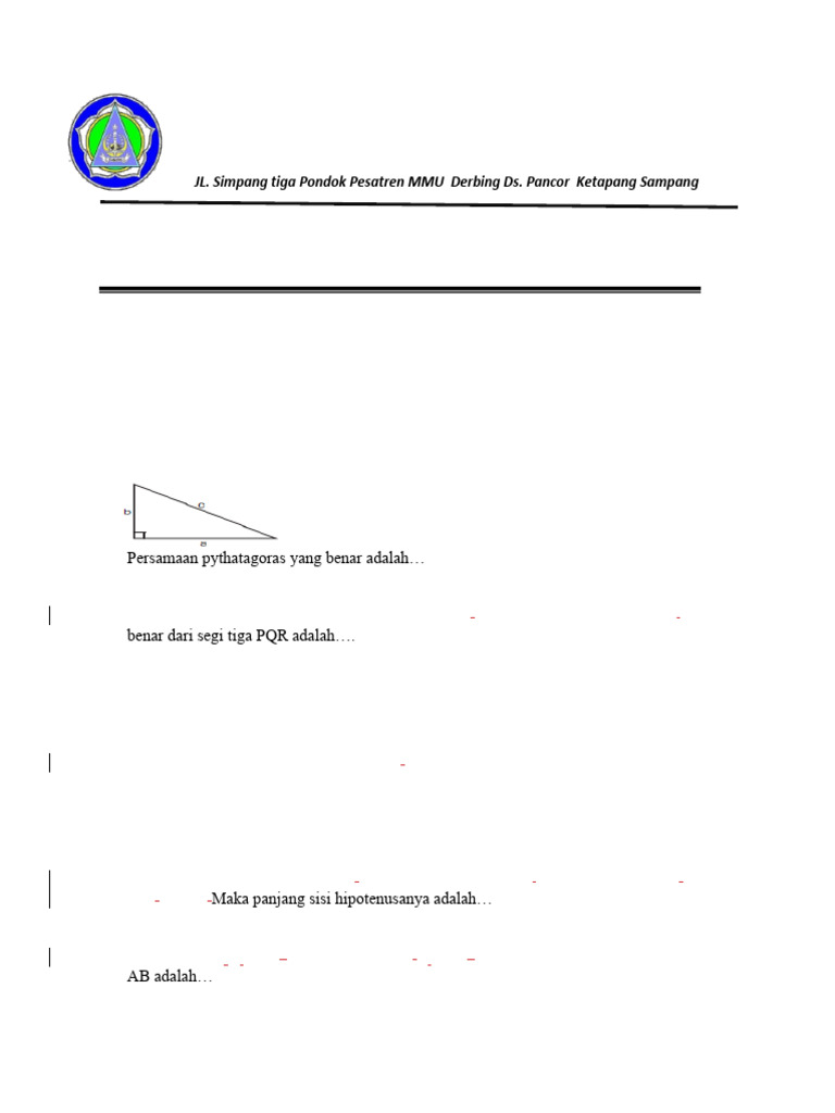 Soal PAT Kelas. VIII - MTK | PDF