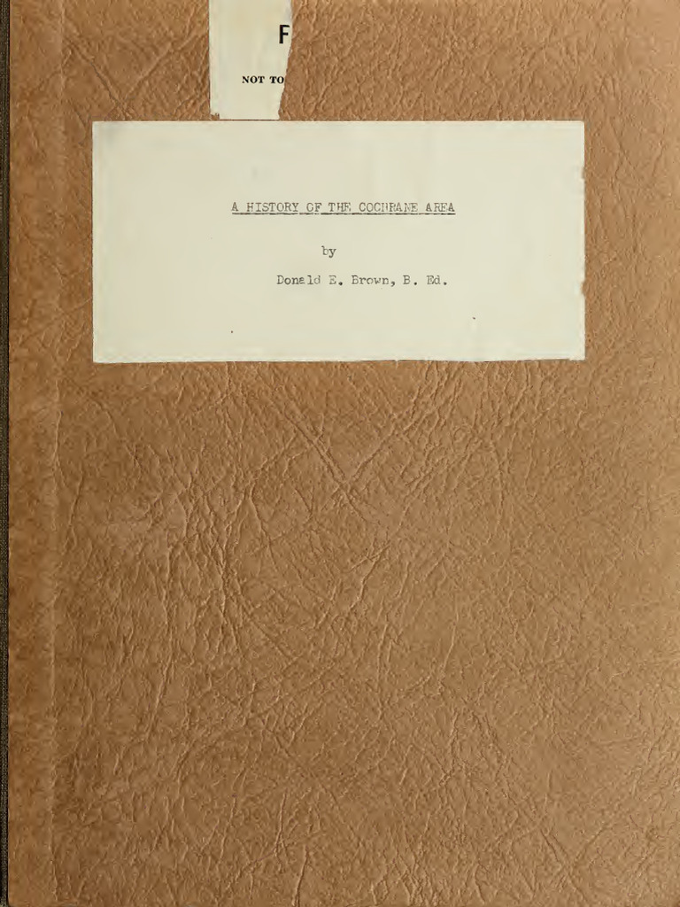 Brown History of Cochrane | PDF | Stream | Soil