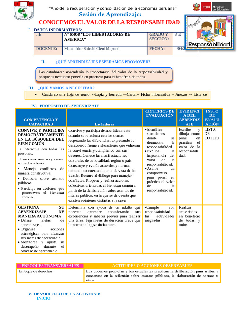Importancia de la Responsabilidad Infantil | PDF | Aprendizaje | Enseñando