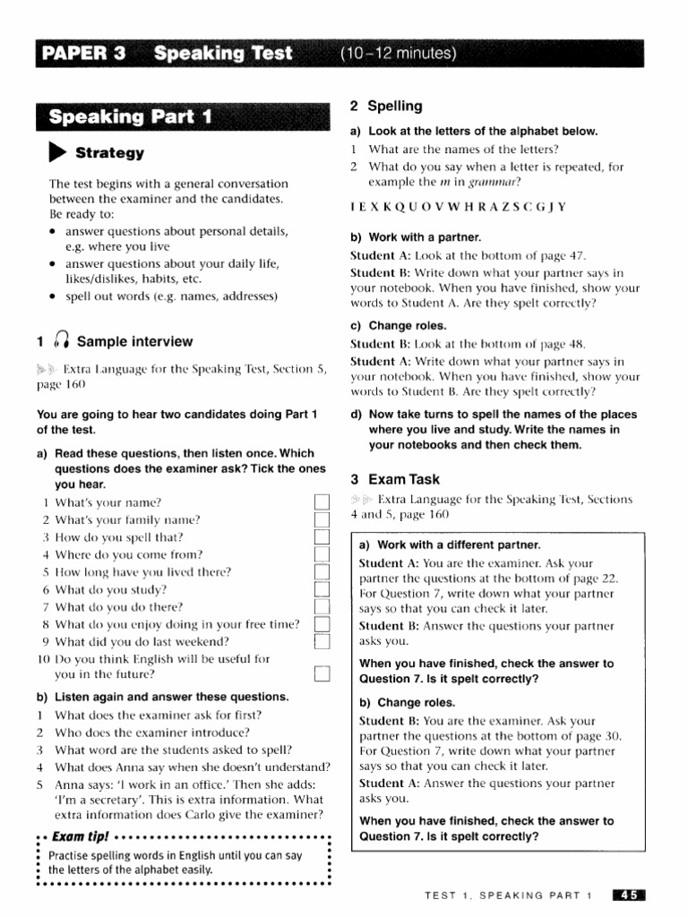 Speaking PET Practice Tests-2 | PDF