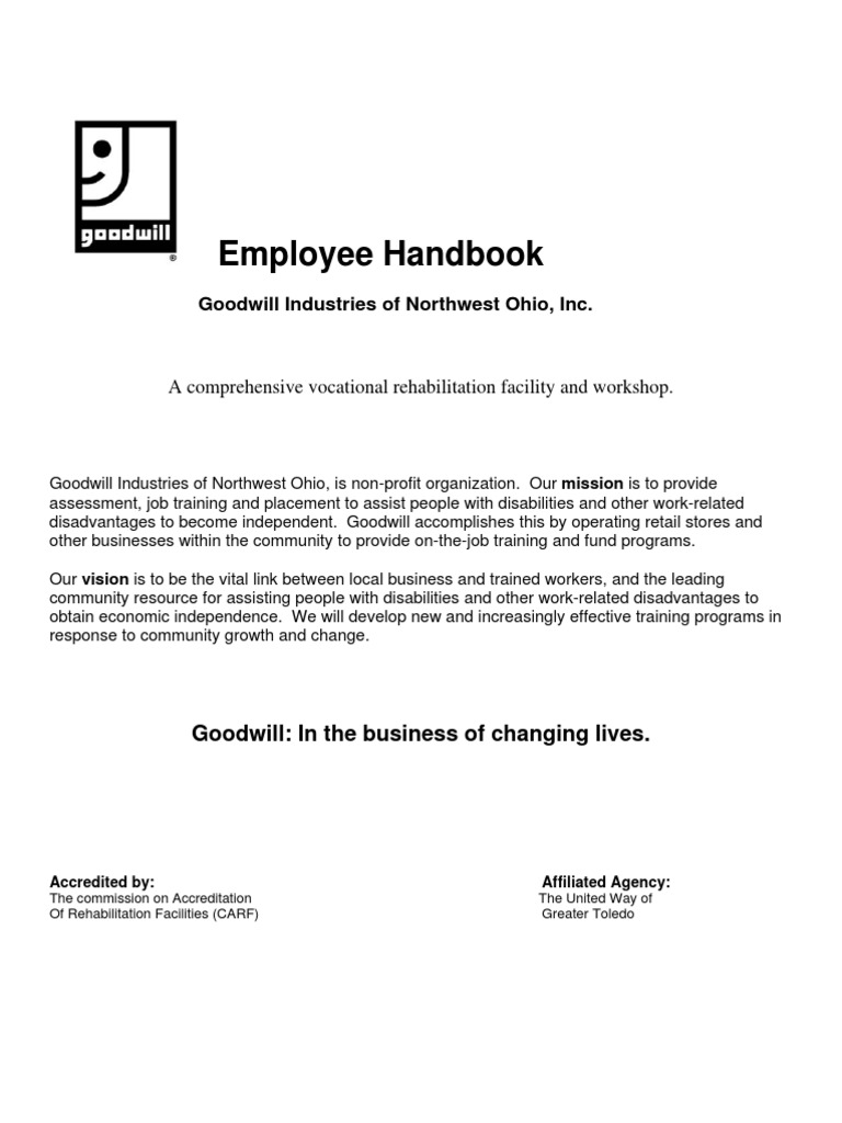 Handbook Goodwill | PDF | Board Of Directors | Employment