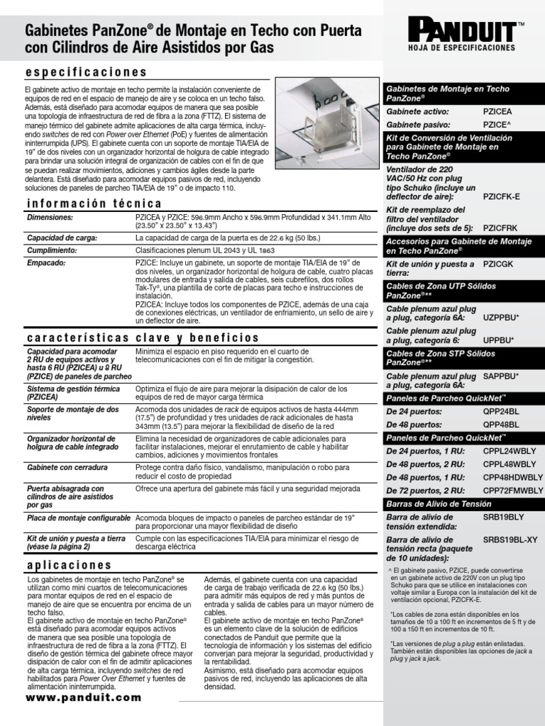 Gabinete Activo PanZone® para Techo | PDF