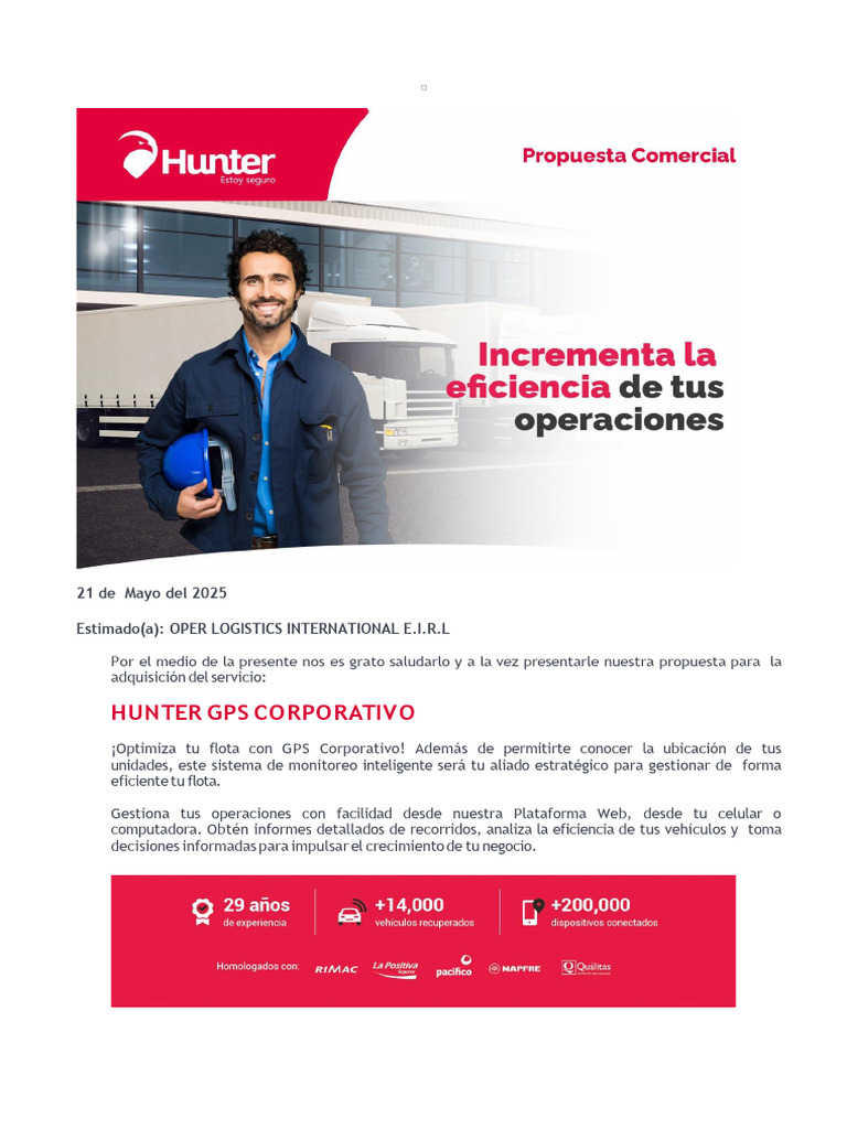 Cotizacion - GPS CORPORATIVO - Oper Logistics International | PDF