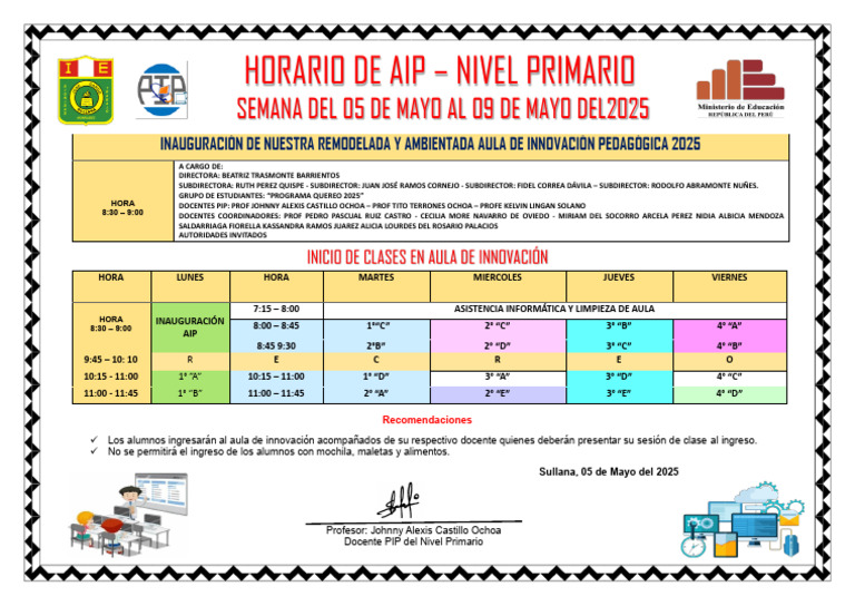 Semana Del 05 de Mayo Al 09 de Mayo | PDF