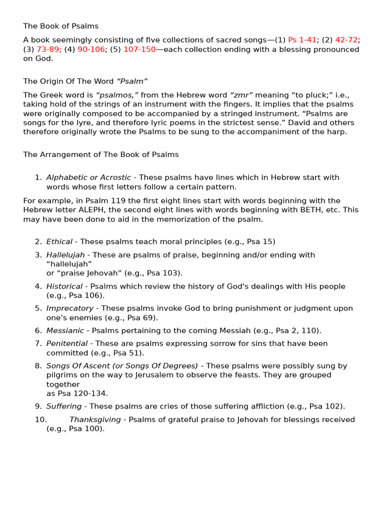 Understanding the Book of Psalms | PDF | Psalms | David