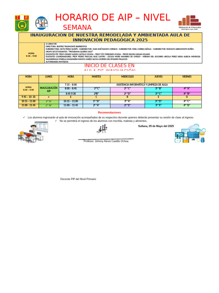 Semana Del 05 de Mayo Al 09 de Mayo | PDF