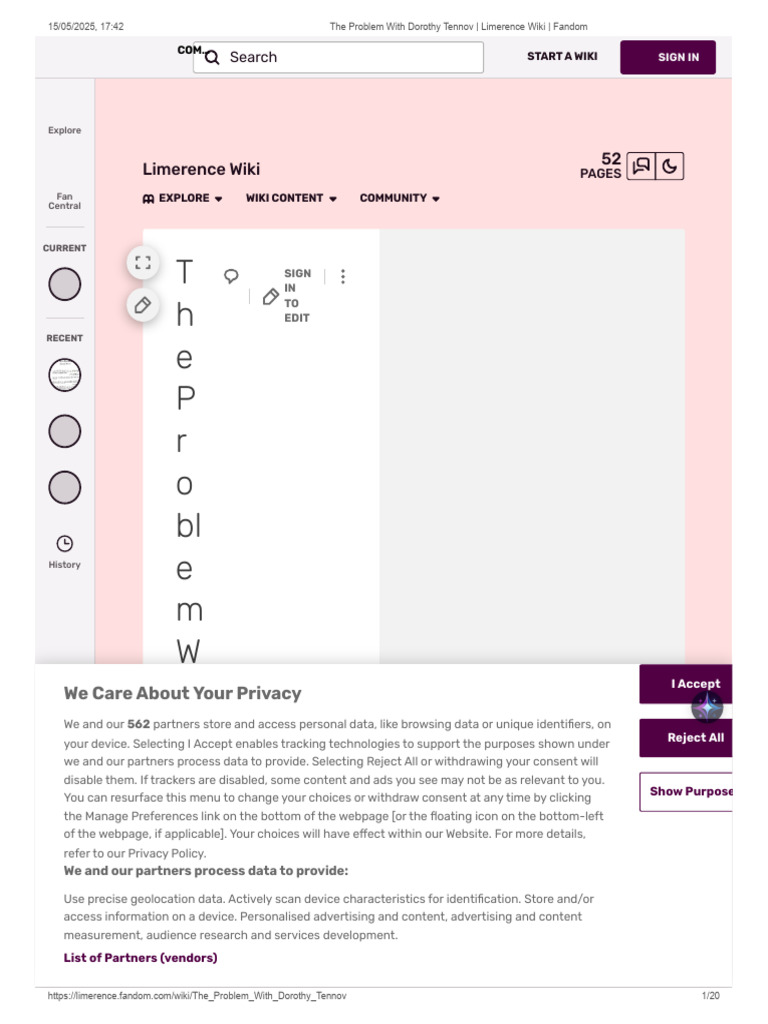 The Problem With Dorothy Tennov - Limerence Wiki - Fandom | PDF | Privacy | Advertising