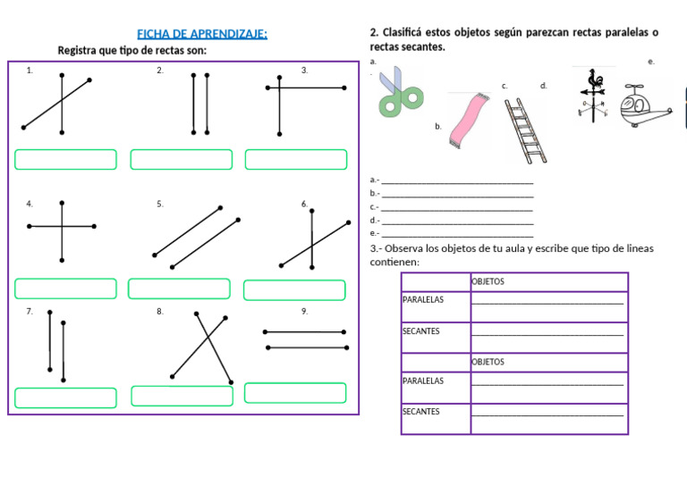 Ficha de Matematica Rectas Paralelas | PDF