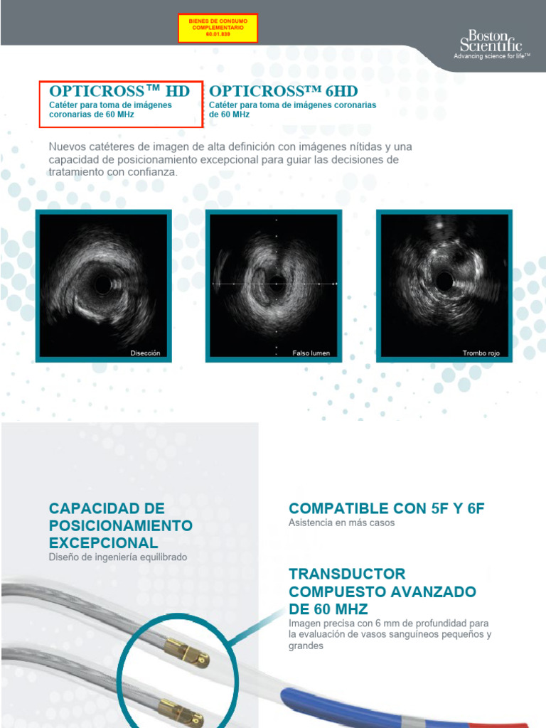 Catéteres OPTICROSS HD para Imágenes Coronarias | PDF | Ultrasonido ...
