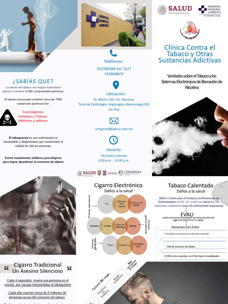 Triptico Danos A La Salud Por Tabaco-HGM | PDF | Cigarrillo electrónico ...
