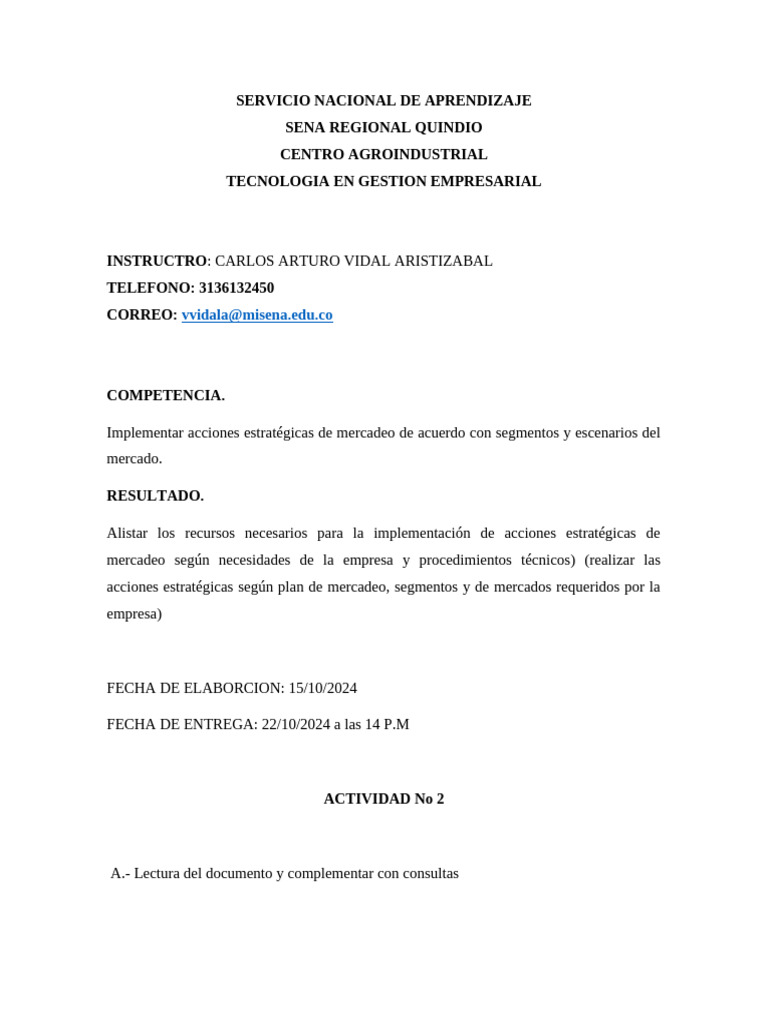 ACTIVIDAD No 2 AGROEMPRESARIAL Terminada | PDF | Mercado (economía ...