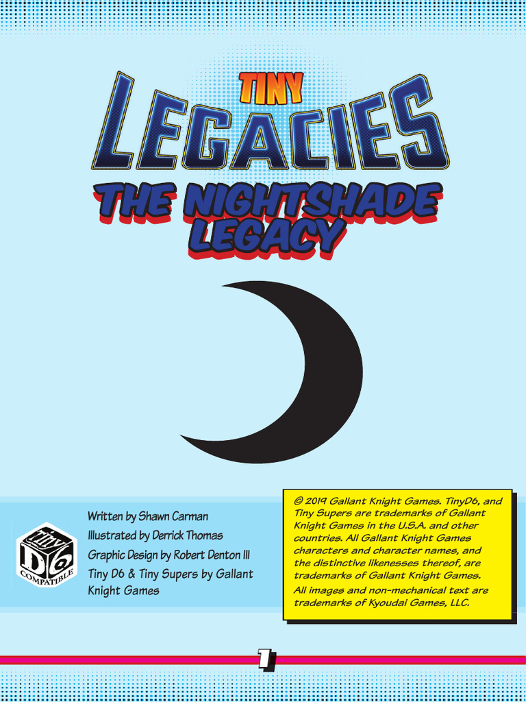 TinyD6 - The Nightshade Legacy (2019) | PDF