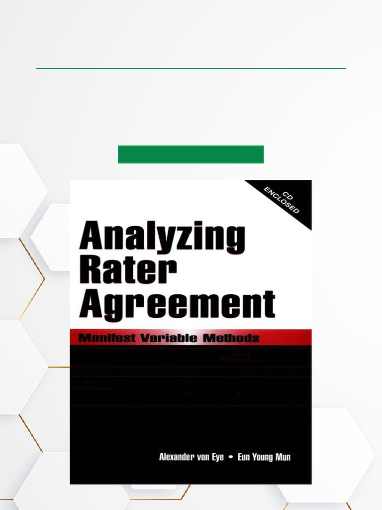 Analyzing Rater Agreement Manifest Variable Methods 1st Edition ...