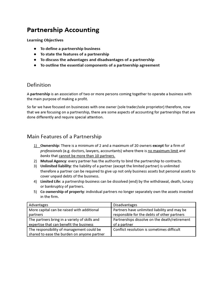 Partnership Accounting | PDF | Partnership | Debits And Credits