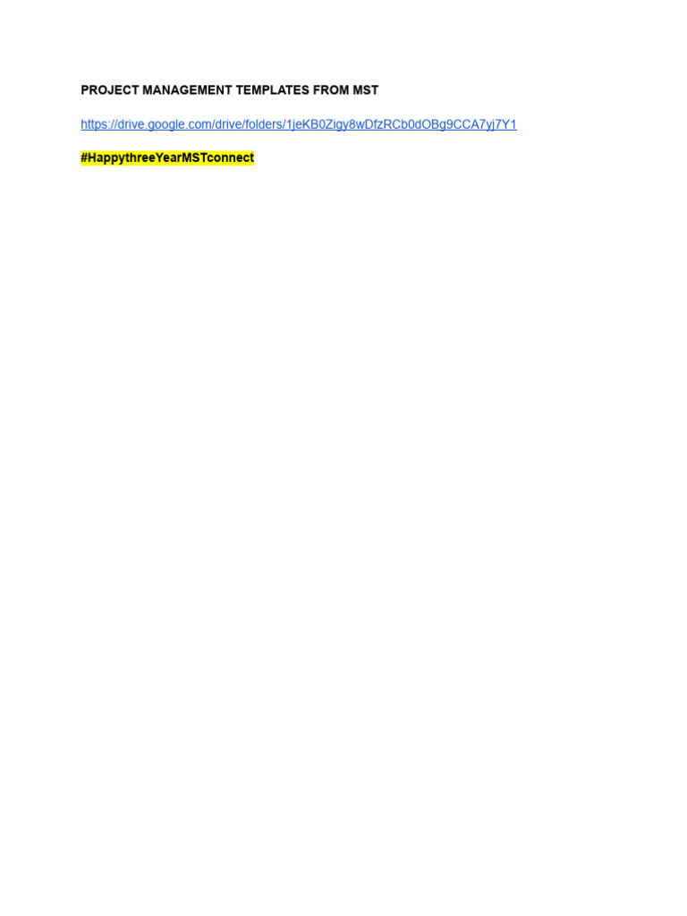 MST Project Management Templates PDF | PDF
