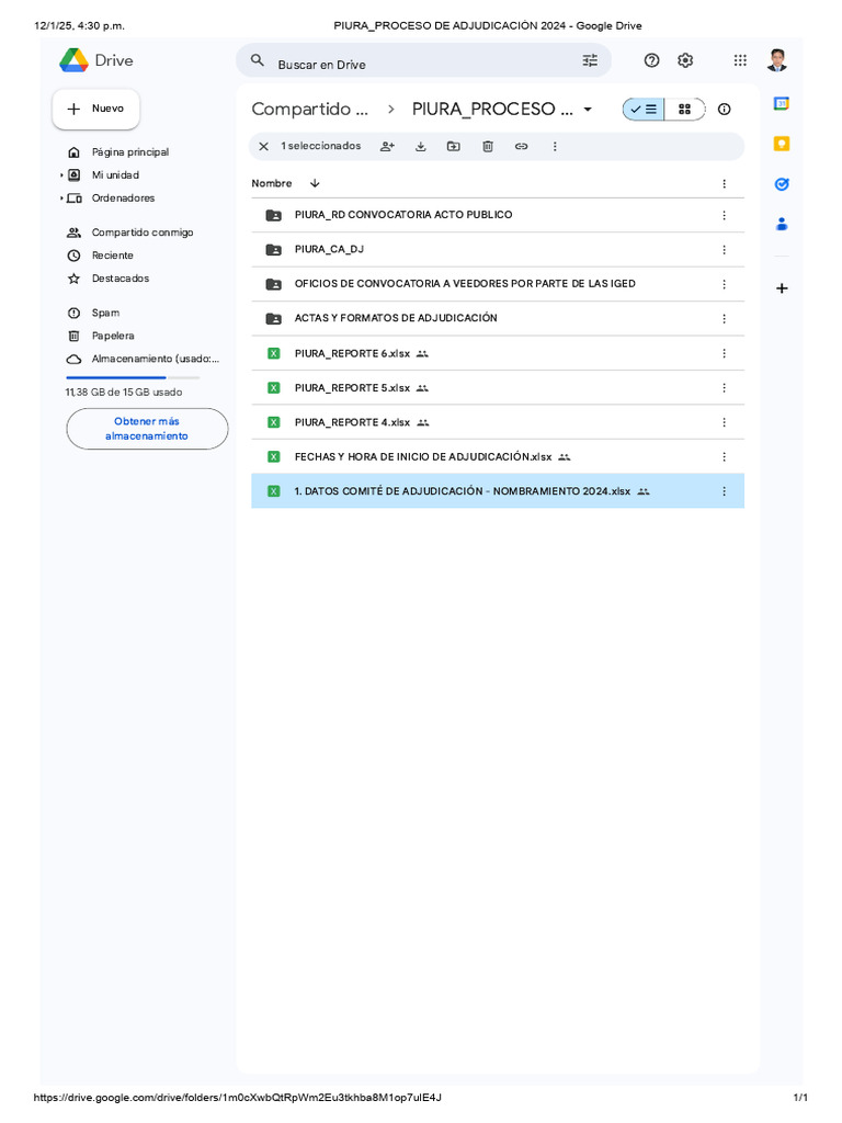 PIURA - PROCESO DE ADJUDICACIÓN 2024 - Google Drive | PDF | Archivo de computadora | Software