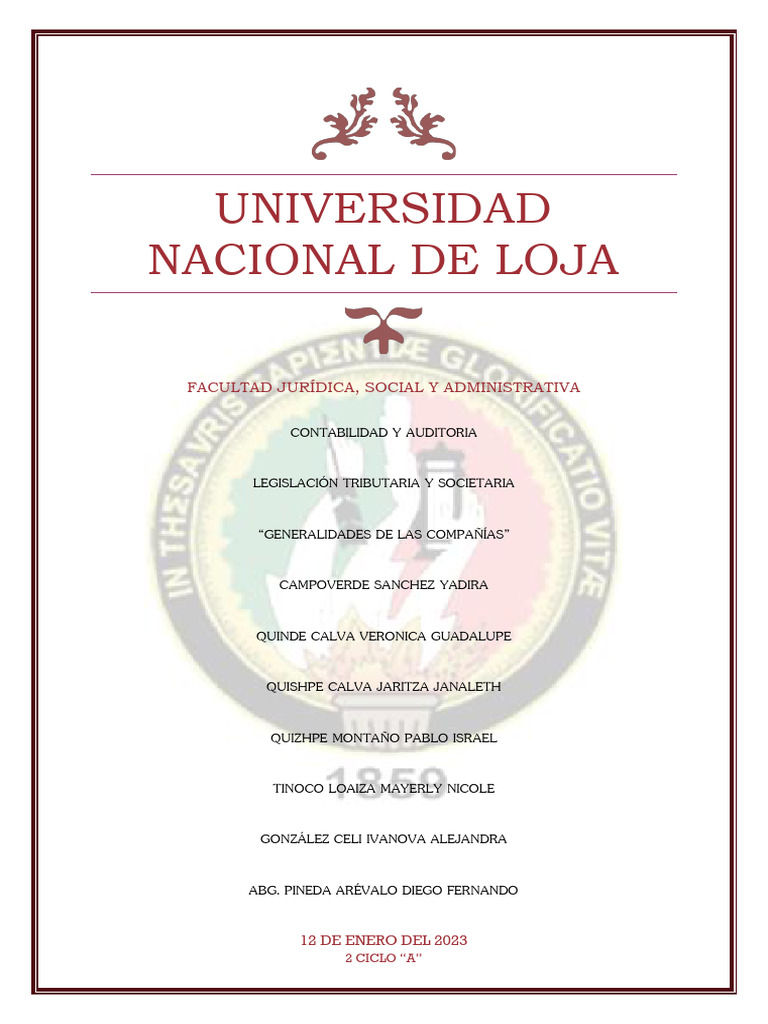 Generalidades de Compañías en Ecuador | PDF | Sociedad de ...