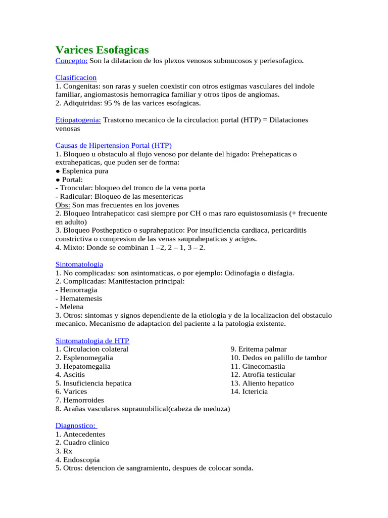 Varices Esofágicas | PDF | Venas varicosas | Medicina CLINICA